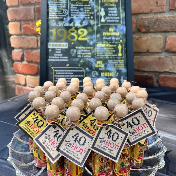 40 and Still Hot, Printable Party Favor Tags, Cupcake Toppers, Stickers ...