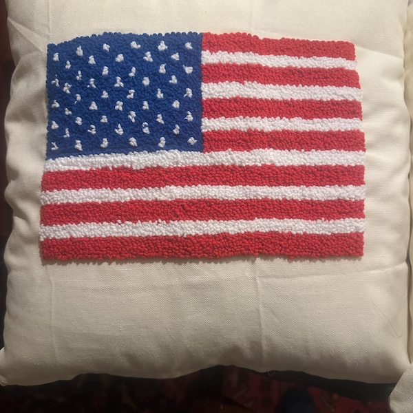 Embroidered Country Pillow, State Map Pillow, Personalized Punch Needle ...