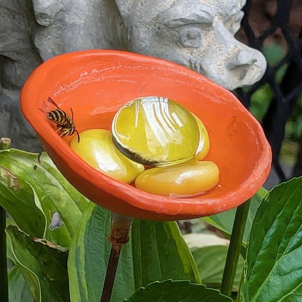 Set of Three Bee Watering Station,butterfly Puddler,garden Art,gift for ...