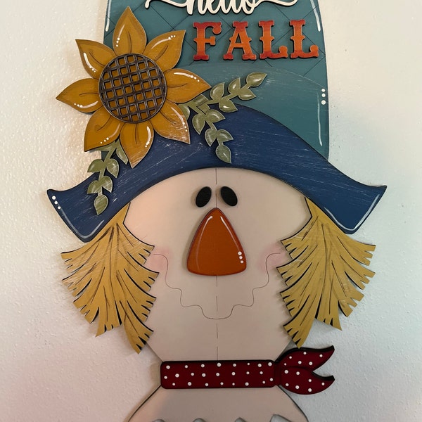 Hello Fall Scarecrow Door Hanger | Thanksgiving | Door Hanger | SVG ...