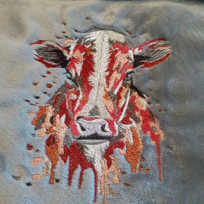 Cow Machine Embroidery Designs, Cow Embroidery Pattern, Cow Embroidery ...