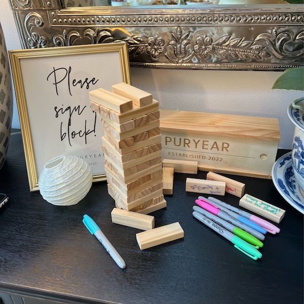 Classic Wedding Personalized Jumbling Tower, Personalized Wedding Gifts ...