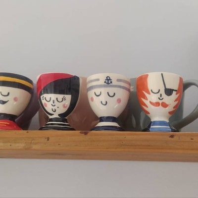 Character Egg Cups Ceramic Egg Cups Egg Gift Egg Holders Kids Gift ...