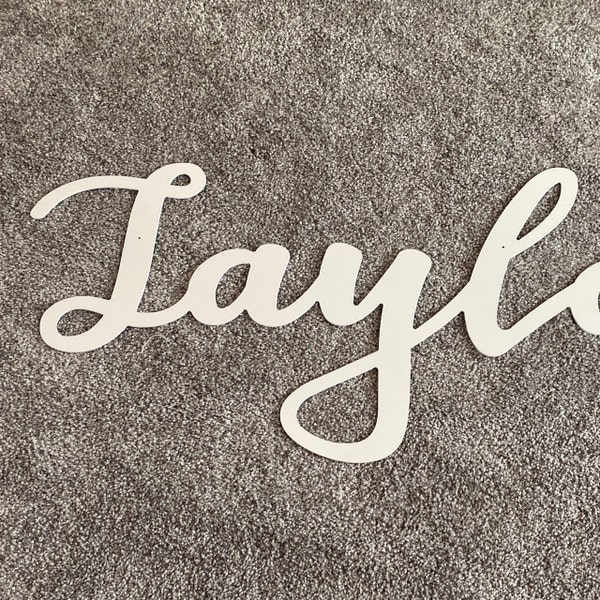 Custom Word Sign Metal Personalized Nursery Name Sign Cursive Word ...