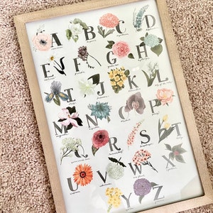 Botanical Alphabet Canvas Giclee Poster 16x24 // - Etsy