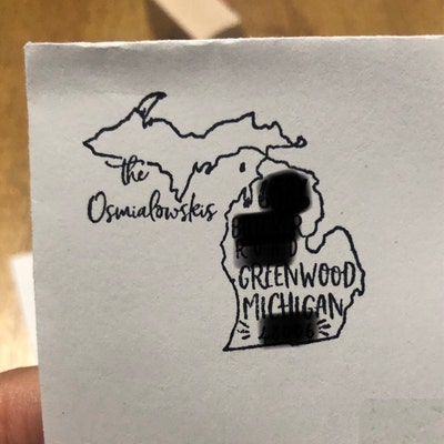 Michigan Address Stamp Self Inking Return Address Stamp Personalized ...
