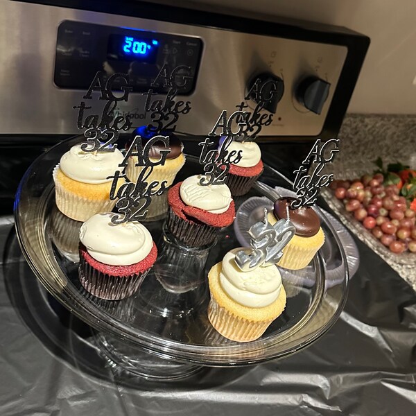 Custom Text Cupcake Topper, Set of 12 Cupcake Toppers, Personalized ...