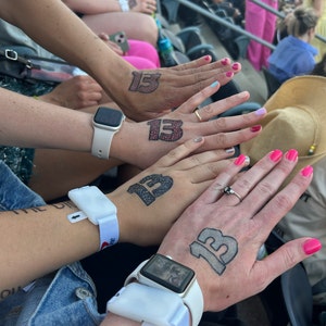 Temporary 13 Tattoo Taylor Swift Inspired 13 Tattoo Eras Tour 13 Tattoo ...
