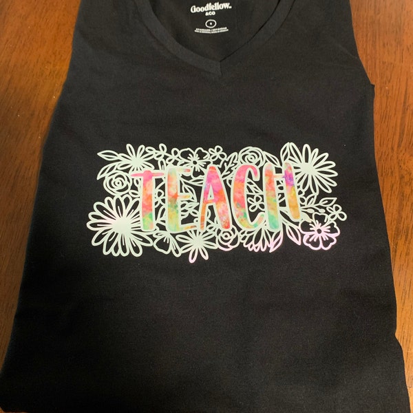 Teacher Svg, Teacher Flower Svg, Flower Svg, Shirt, Teach Svg ...