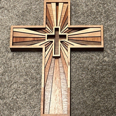 Layered Wooden Cross Walnut Top Layer. - Etsy