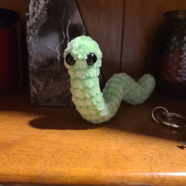 Posable Worm Plushie! _______________ Mini Crochet Worm Doll - Etsy