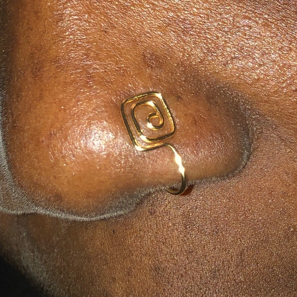 Ancient Symbol Inspired Nose Rings, Gold Nose Cuff, Afrocentric Nose ...