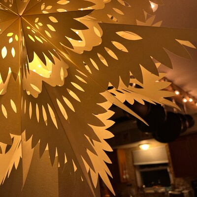 Snowflake Star Light Lantern , Folding Paper Light, Lamp Night Light ...