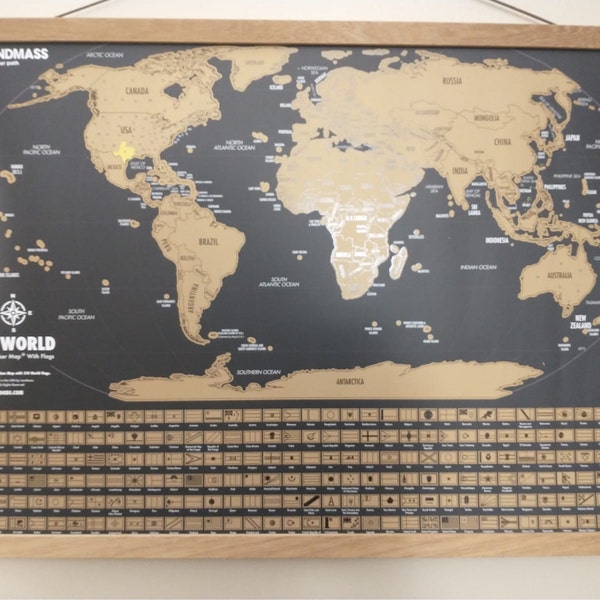 Framed Scratch off World Map Poster, Travel Tracker Map, Traveler Gift ...