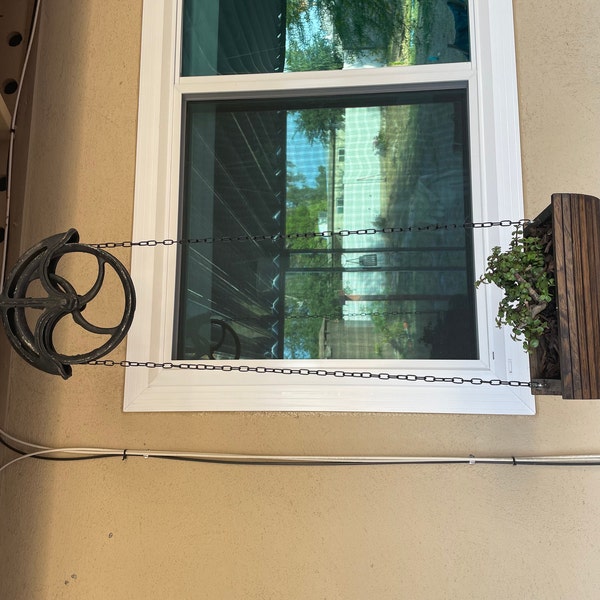 Hanging Rustic Half Moon Bucket Bowl Style Garden Indoor Outdoor ...