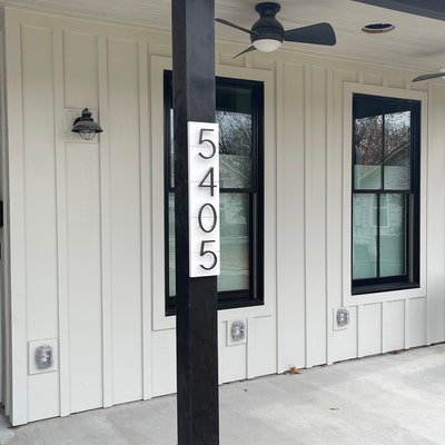 Farmhouse Shiplap House Numbers Address Sign Black House - Etsy