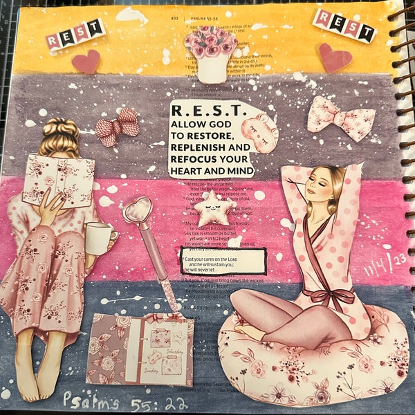 Divine Rest Bible Journaling Printable Sticker Sheet, Journal Supplies ...