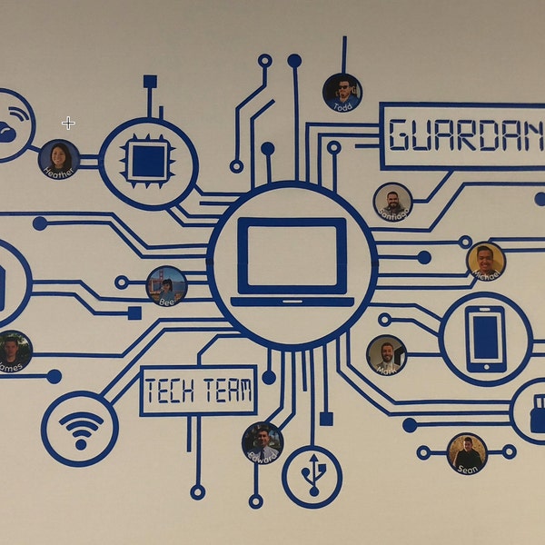 Circuit Board Wall Decal, Technology Vinyl Wall Art Decals, Company ...