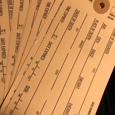 10 Blank Toe Tags / Mortuary Cards - Etsy