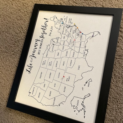 DIY Kit Push Pin Map, US Map With Push Pins, Travel Map Tracker, United ...