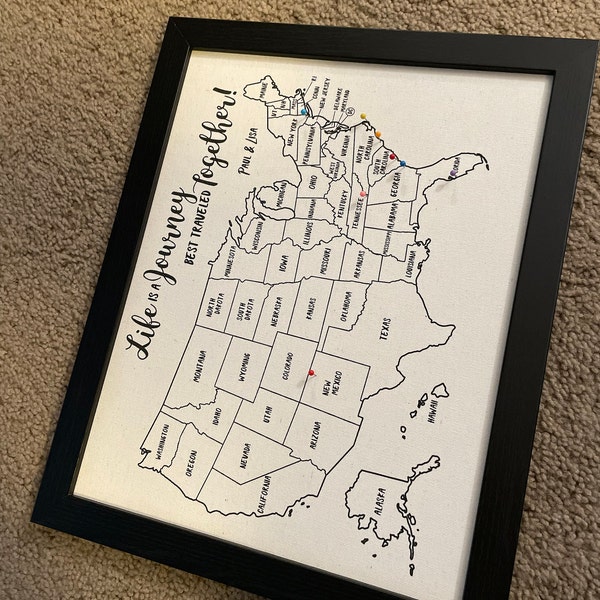 DIY Kit Push Pin Map, US Map With Push Pins, Travel Map Tracker, United ...
