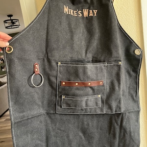 Canvas Workshop Apron With Pockets, Custom Gift for Him, Personalized ...