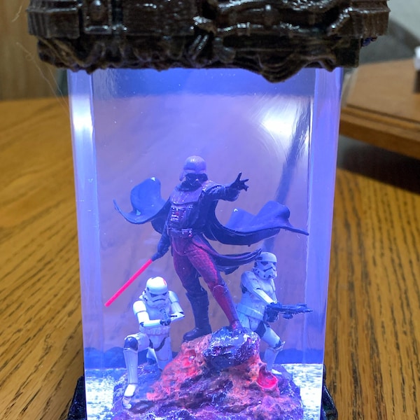Diorama Darth Va.der Epoxy Lamp Star W.ar Night Light Custom Home Decor ...