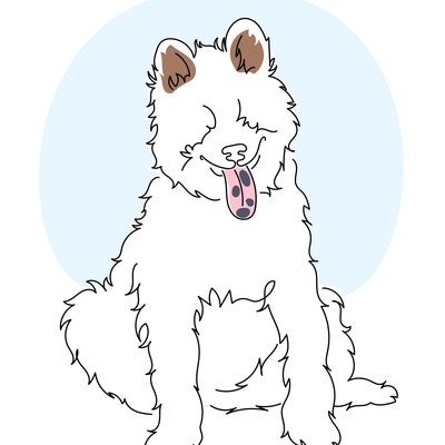 Goldendoodle Drawing Print. Printable Black and White Modern Golden ...