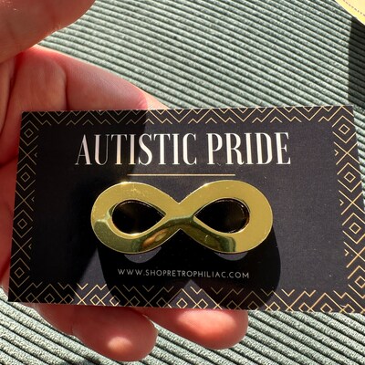 Autistic Pride 1.5 Inch Infinity Gold Enamel Pin Brooch Autism ...