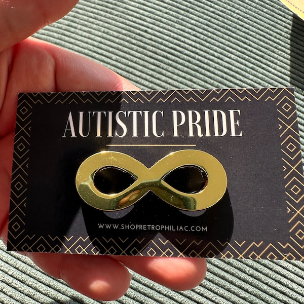 Autistic Pride 1.5 Inch Infinity Gold Enamel Pin Brooch Autism ...