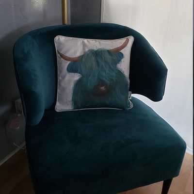 Highland Cow in Turquoise Modern Farmhouse Decor Cow Farm - Etsy