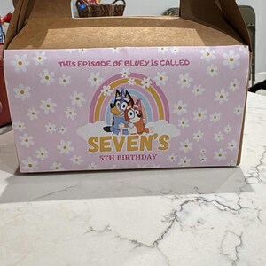 Editable Bluey Popcorn Box for Girl Blue Popcorn Favor Bag Girl Bluey ...