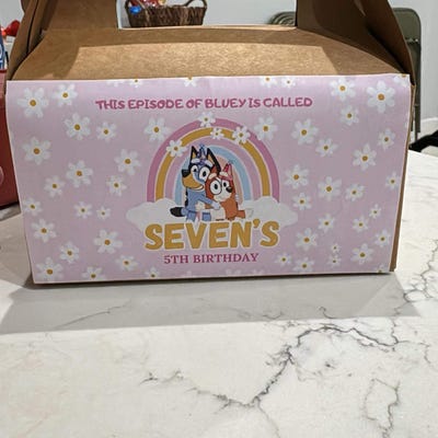 Editable Bluey Popcorn Box for Girl Blue Popcorn Favor Bag Girl Bluey ...