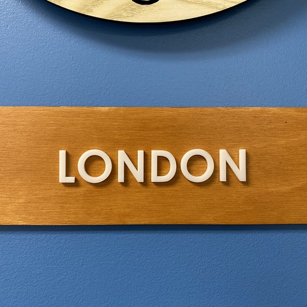 Bsign - World Clock Sign - Time Zone Clock Signs - Wood Sign for Wall ...