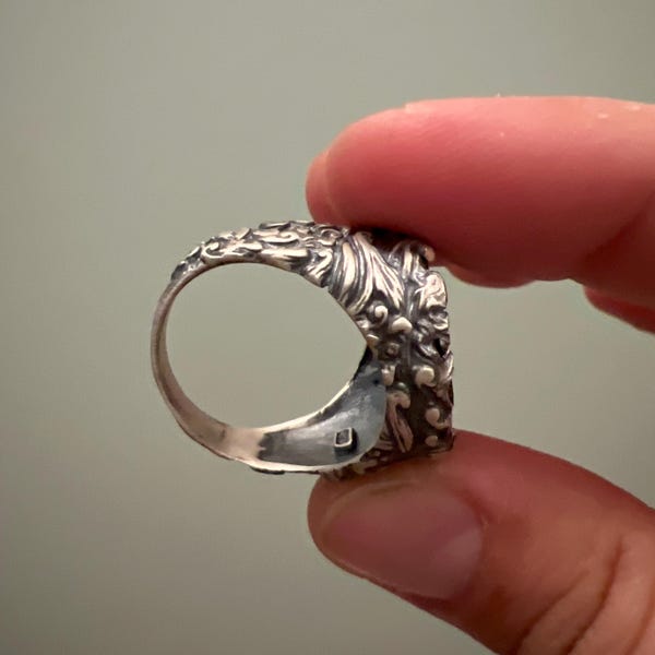 Twin Dragon Handmade Engraved Ring, Sterling Silver Dragon Pinky Men ...