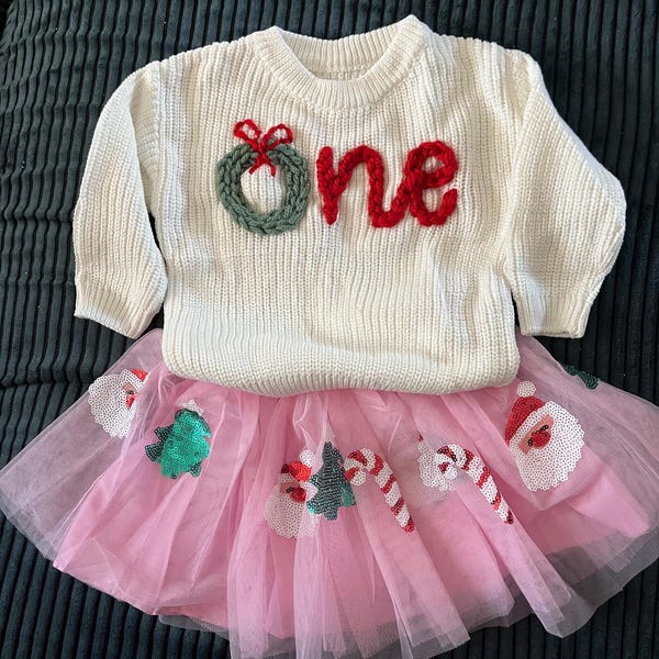Embroidered Sweater, First Birthday Sweater, Floral Initial Sweater ...