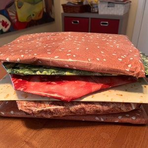 Cheeseburger Wrapping Paper Set Funny Gift Wrap for Multiple Presents ...