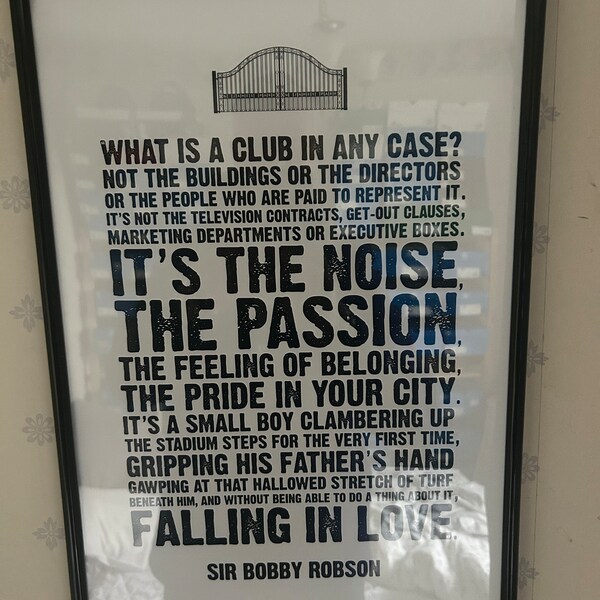 Newcastle United Sir Bobby Robson Quote Poster - Etsy UK