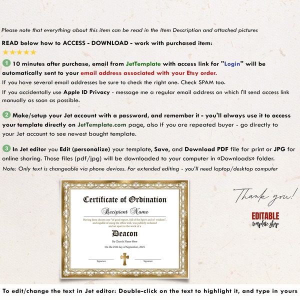 Editable Certificate of Consecration Template, Printable Consecration ...