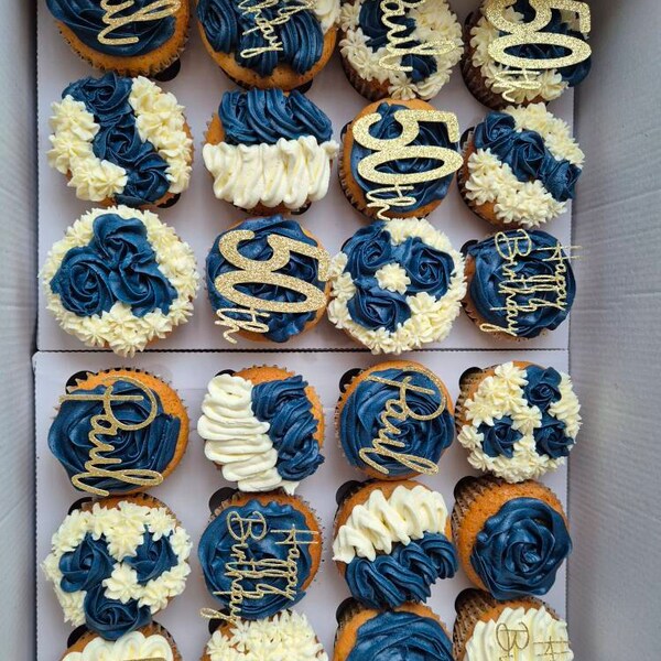 Number 1 Grandad Cupcake Cake Toppers 1 Dad No.1 Dad Happy Fathers Day ...