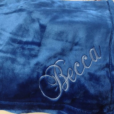 Personalized Custom Soft Blanket With SCRIPT Name 8 Colors to Choose ...