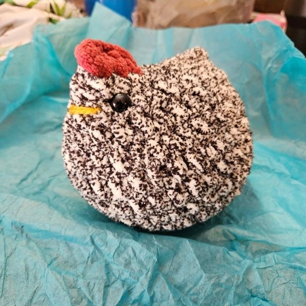 Farmhouse Crochet Giant Chubby Chicken Crochet Chicken Decor Chicken ...