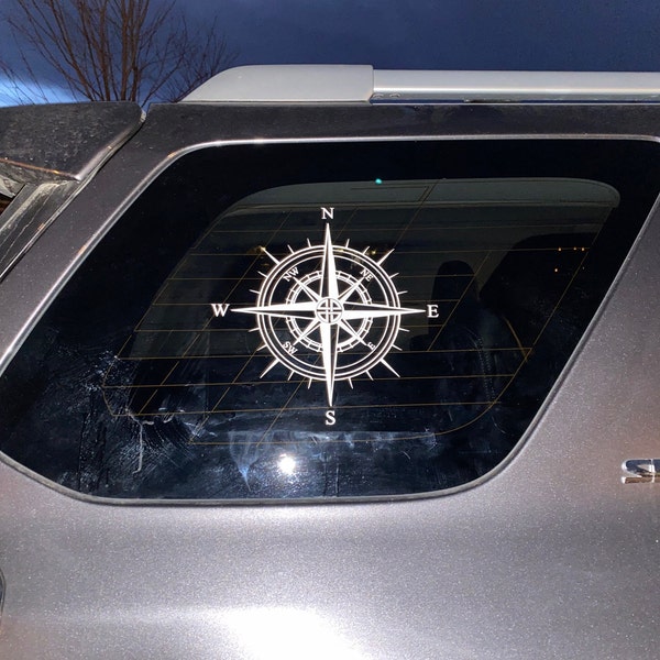 Compass Vinyl Decal | Detailed Compass Decal | Travel Decal for Car ...