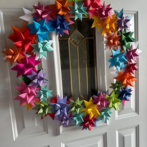 Modern Baby Mobile Hanging Origami Stars double Constellation Rainbow ...