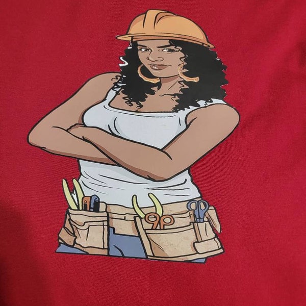 Afro Handywoman Logo Work Repair Service Repairwoman Improvement ...