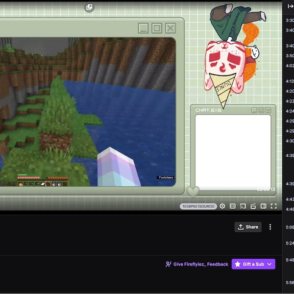 Stream Overlay Package for Twitch, Cute Sage Windows Theme Overlay ...