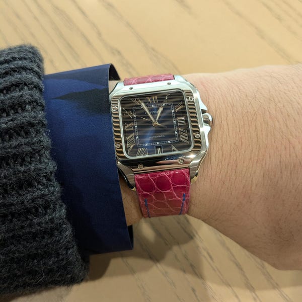 Cartier Santos Shiny Alligator Leather Watch Strap – Quick Release ...