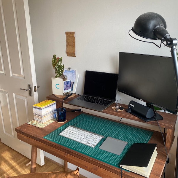 Simple Vintage Desk/computer Desk/ With Drawer, Monitor Stand, Solid ...