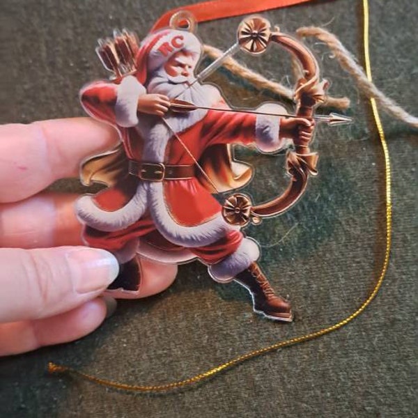 Personalized Santa Claus Archery Christmas Tree Ornament, Christmas ...