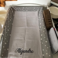 Beige Changing Mat in Fabric, Changing Pad With Accessory Baskets, Baby ...
